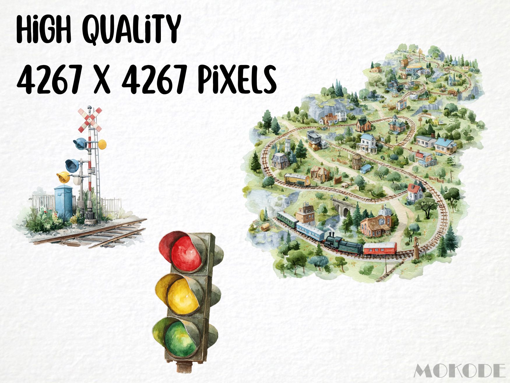 » Watercolor Train Clipart Bundle 61 PNG, Steam Locomotive, Bullet ...